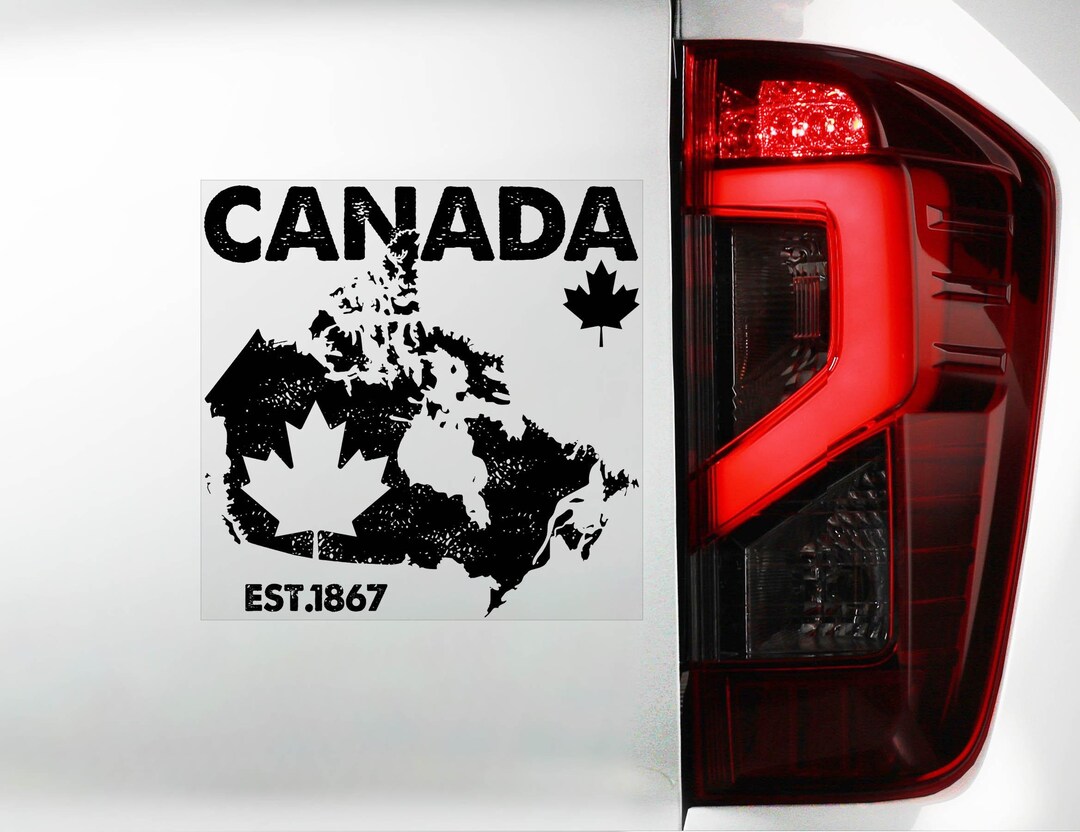 2x CANADA Car Sticker, Canadian Maple Leaf Sign, National Country Map ...