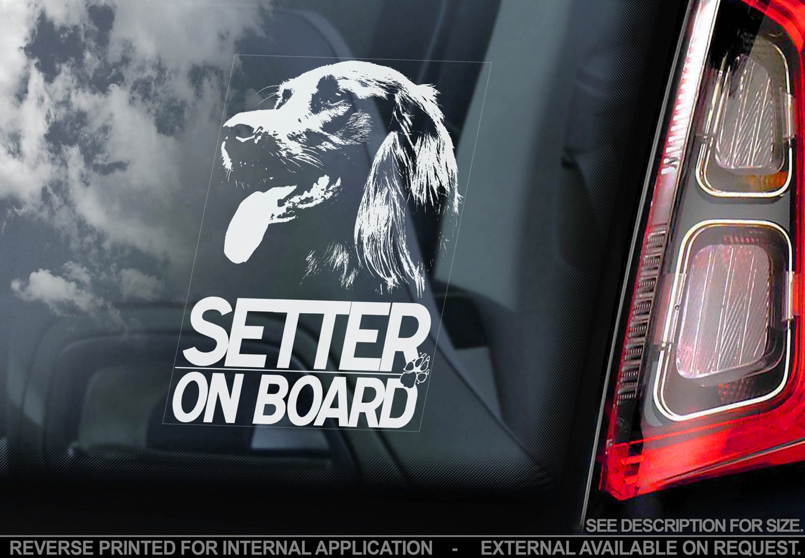Irish Setter on Board Car Window Sticker Irish Red Dog - Etsy UK
