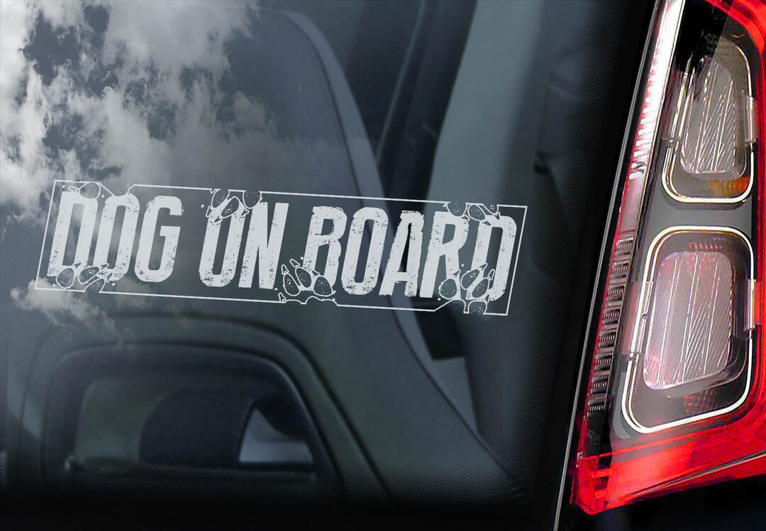 Dog on Board - Car Window Sticker - Dog in Transit Sign Art Logo Gift ...
