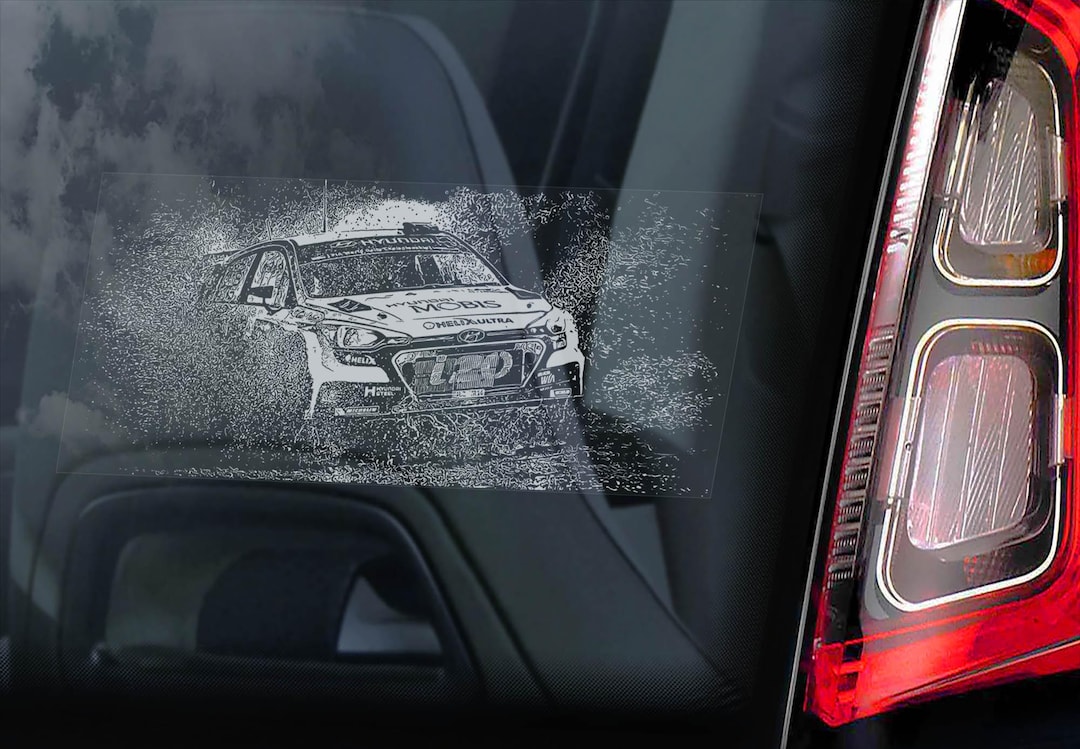 Hyundai WRC I20 N Car Sticker, World Rally Motorsport Fan Window Sign ...