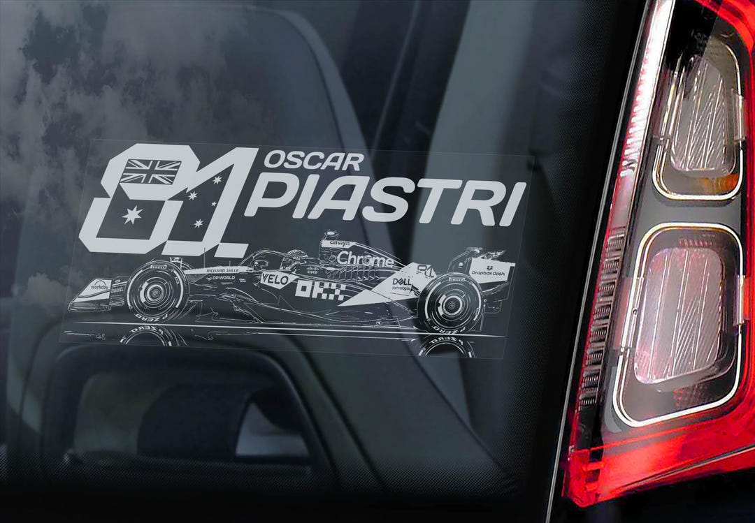 Oscar Piastri #81 Car Sticker, Formula One F1 Fan MCL39 Window Helmet ...