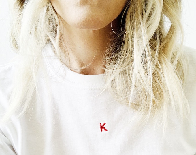 Personalized Block Type Initial T-shirt, Custom Initials Shirt ...