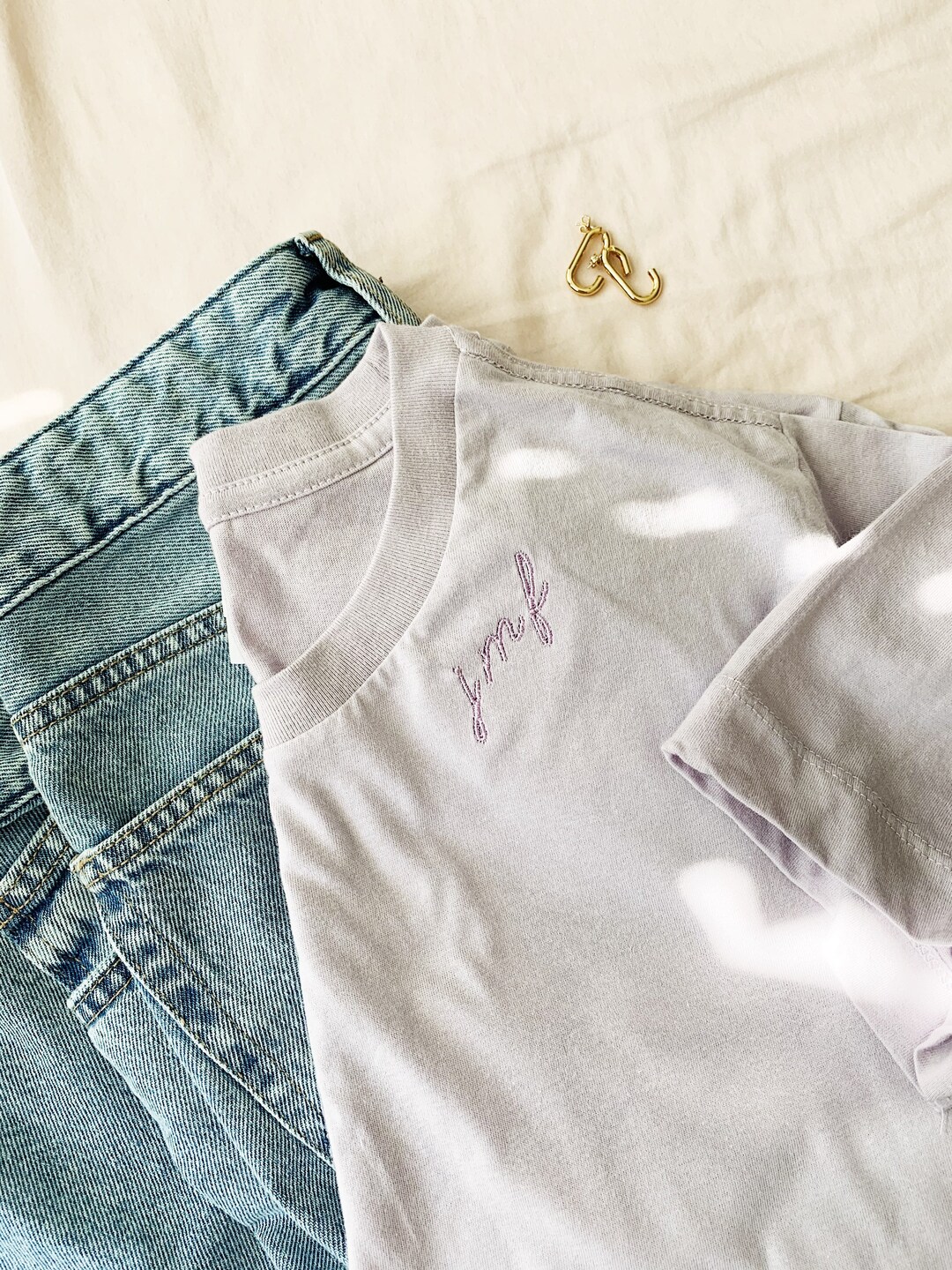 Collar Script Initials T-shirt, Custom Initials Shirt, Bachelorette ...