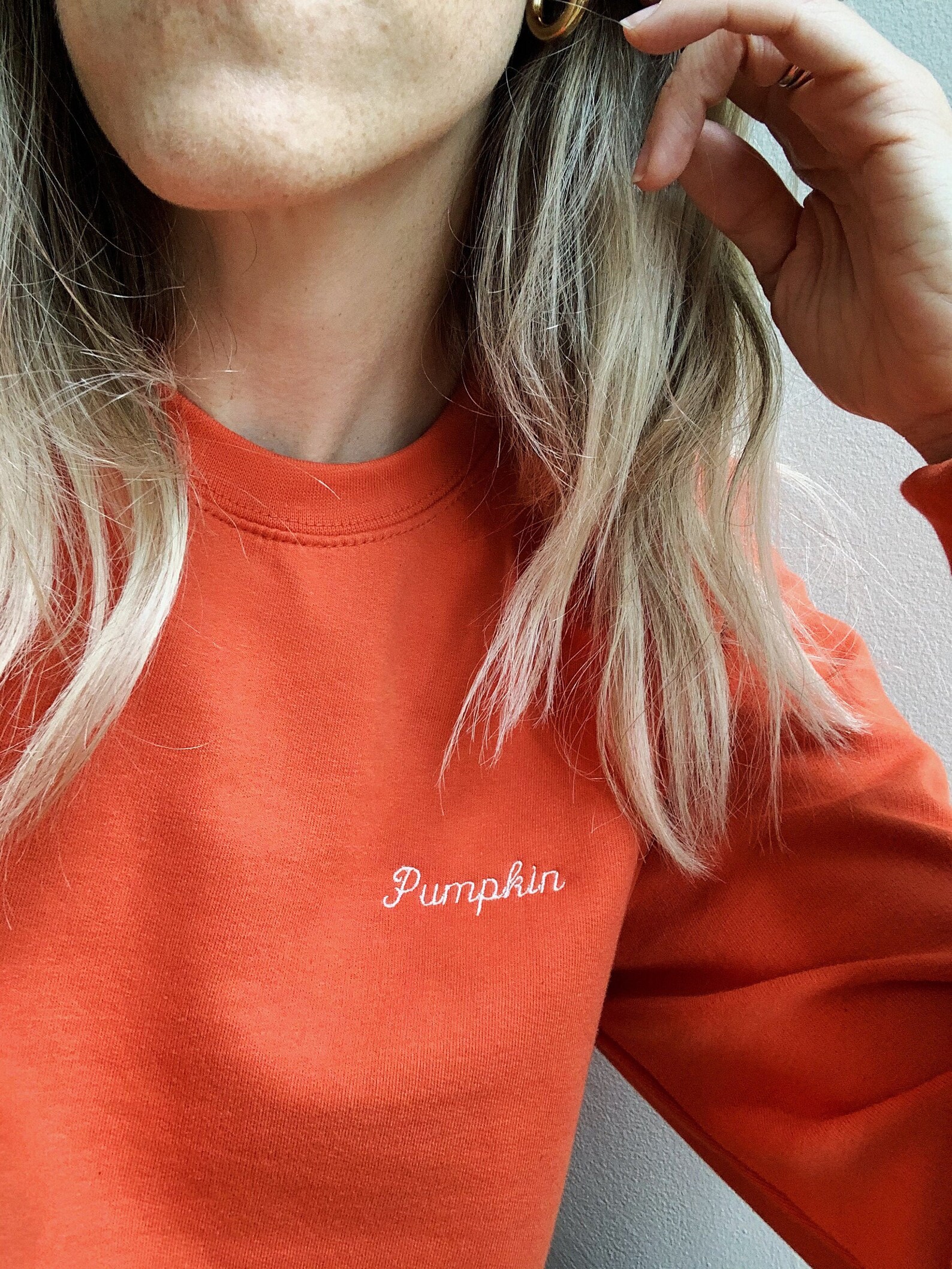 Pumpkin Embroidered Crewneck Sweatshirt Pumpkin Sweatshirt - Etsy