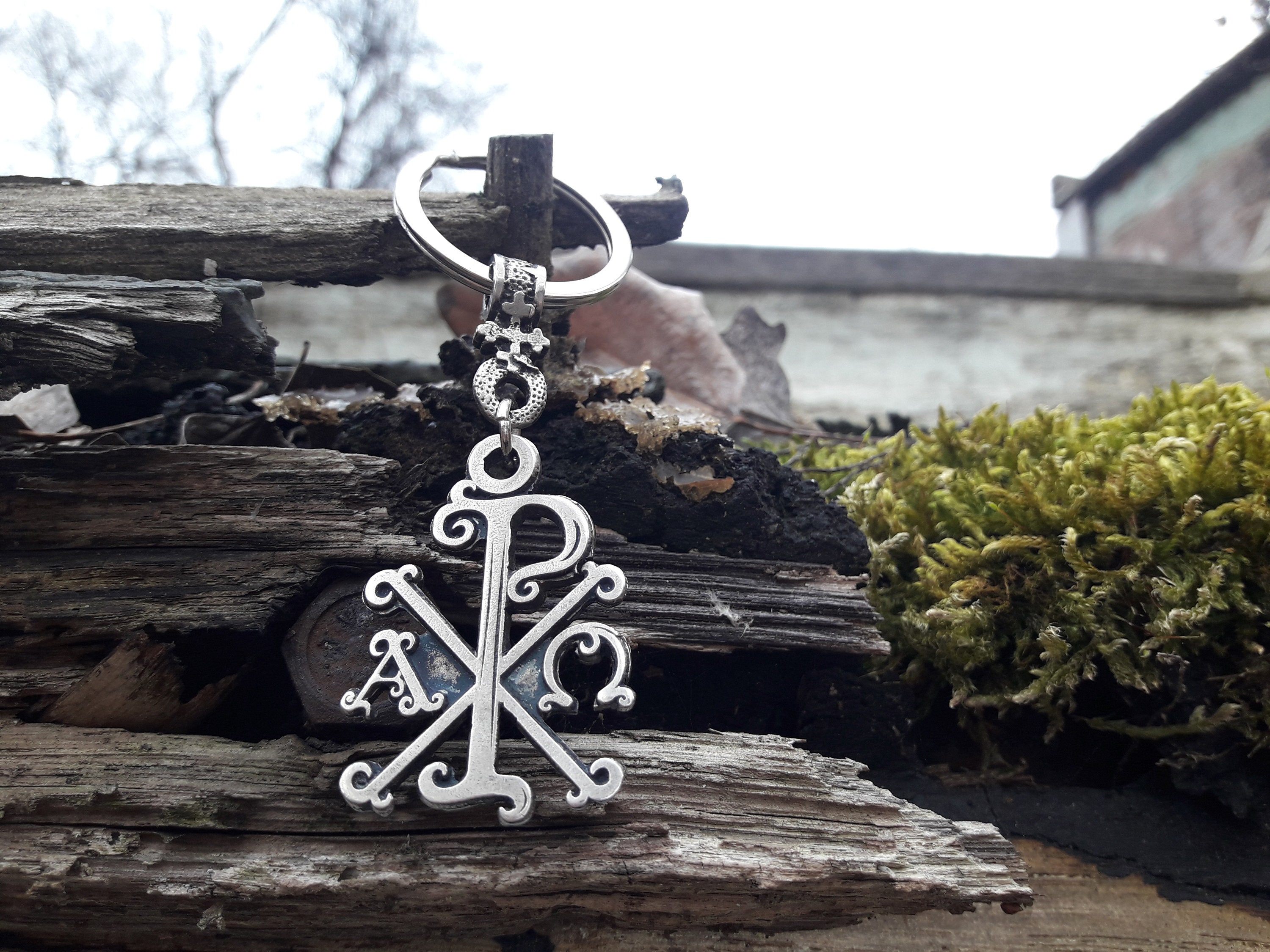 Christogram Jesus Christ monogram necklaceChi Rho Monogram | Etsy