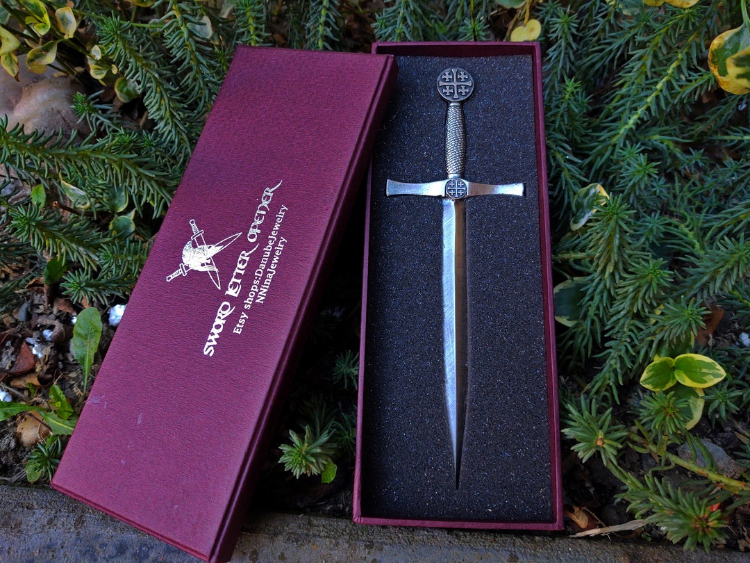 Vintage Medieval Sword Letter Opener With Jerusalem Cross,jerusalem ...