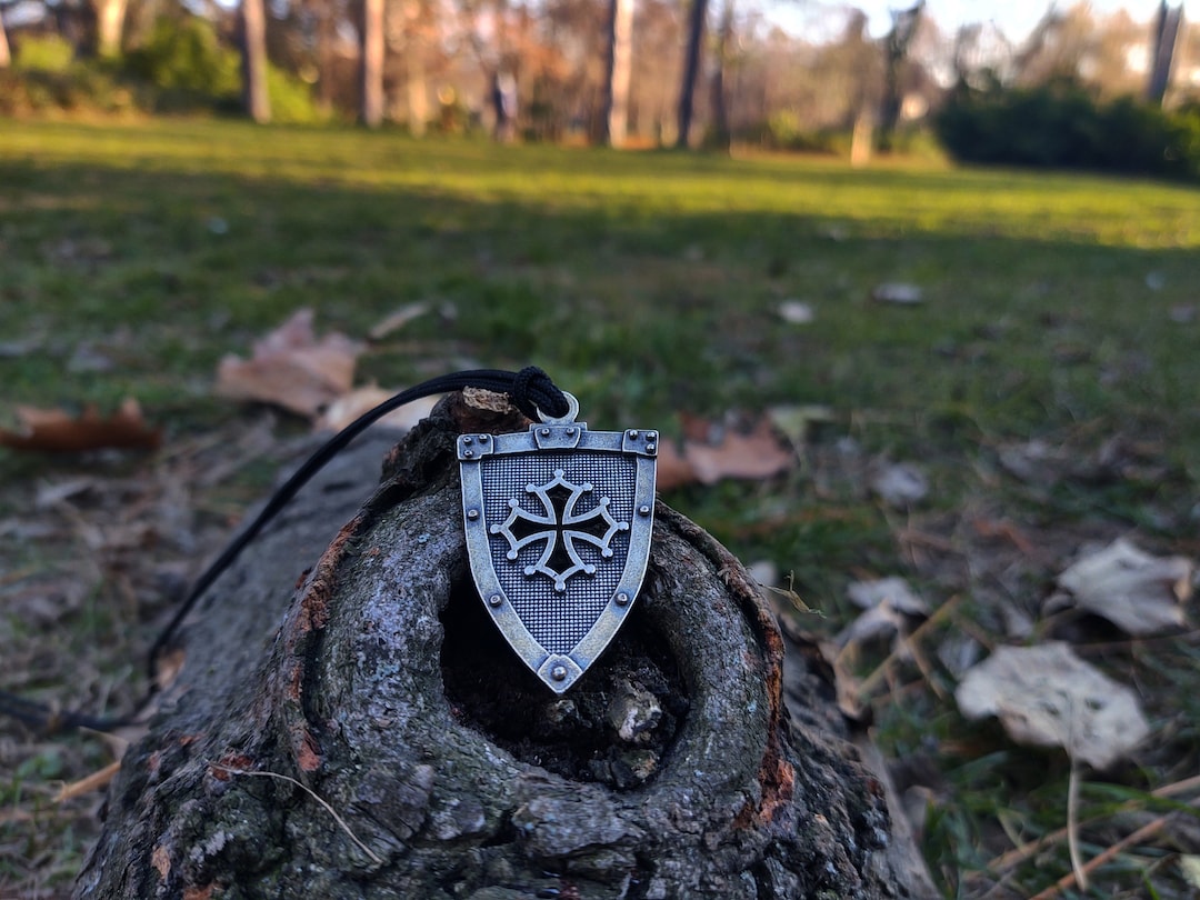 Occitan Cross on Shield Pendant,cross Occitania Necklace,cathar Cross ...