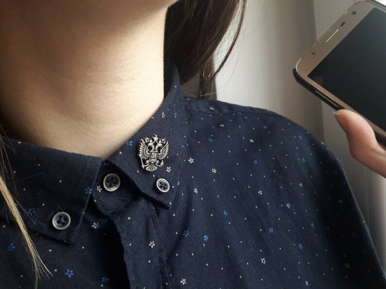 Double-headed Eagle Coat of Arms Pin Badgeimperial - Etsy