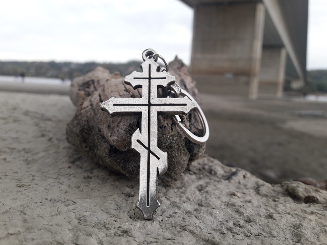 Russian Orthodox Cross Necklace Keychain,plain Russian Orthodox Cross ...