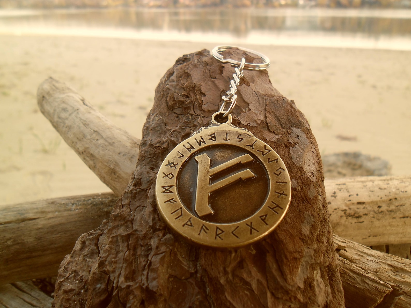 Fehu Viking Rune letter necklaceFehu rune letter | Etsy