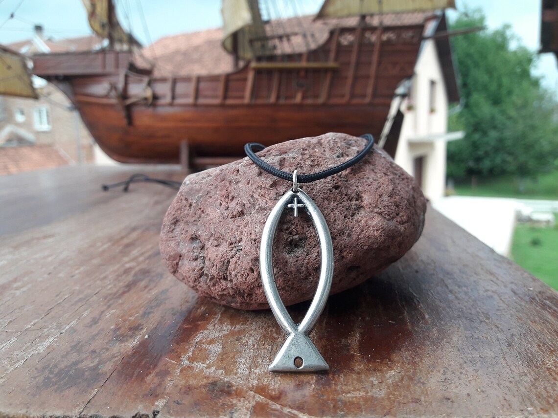 Ichthus Christian Symbol Necklace,ichthys Jesus Fish Necklace,ancient ...