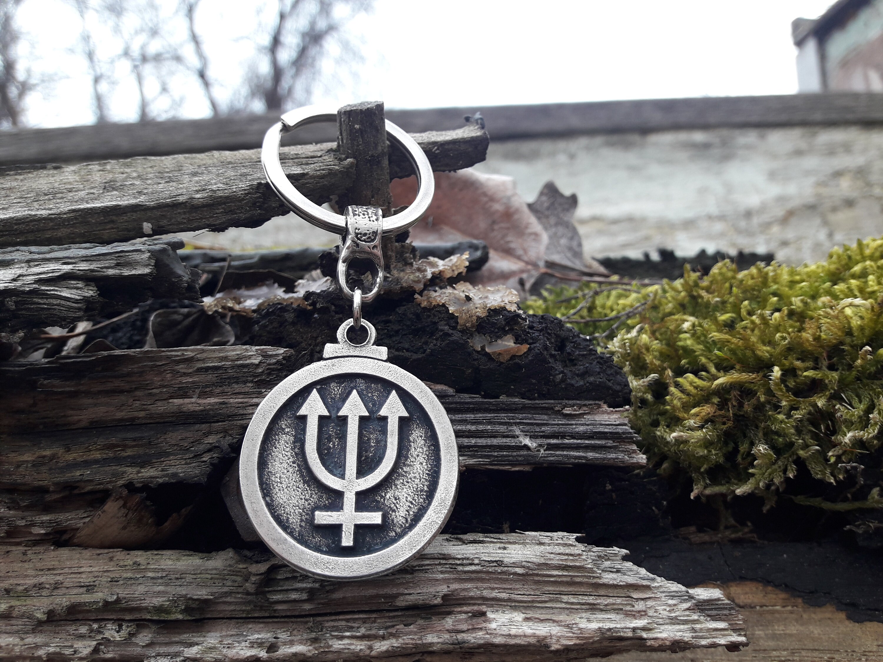 Neptune's Trident Glyph Astrological Symbol Necklace Keychain,astrology ...