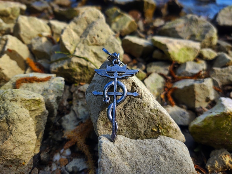 Nicolas Flamel Alchemy Symbol Pendant,alchemy Caduceus Necklace Jewelry ...