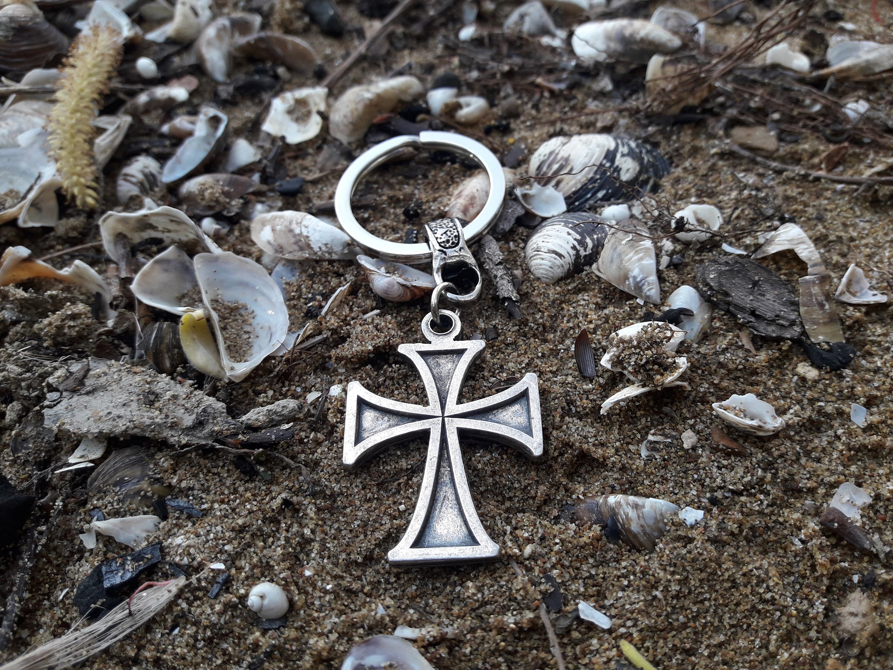 Long Templar Cross Necklace Keychaintemplar Knights Sign - Etsy