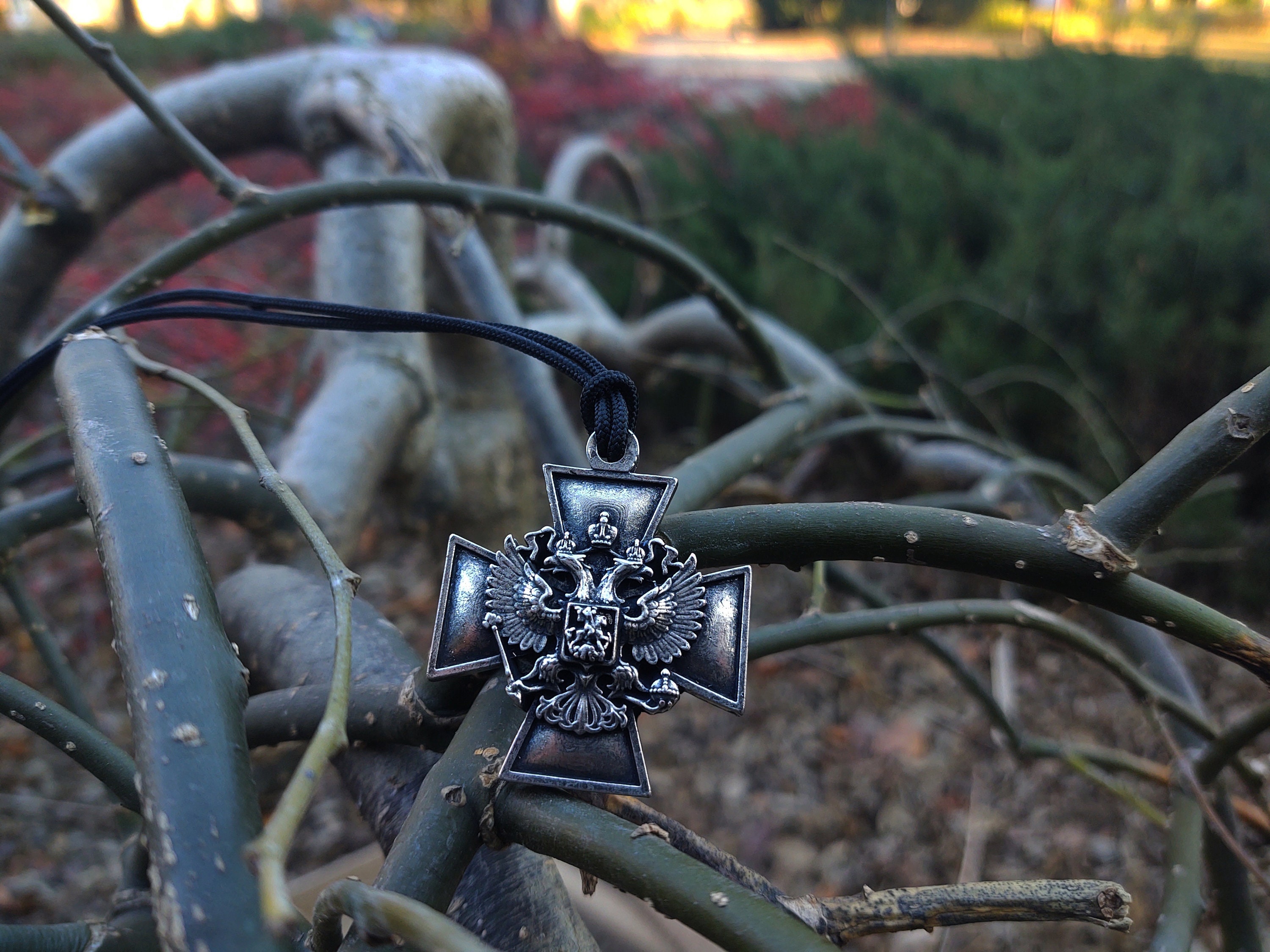 Russian Cross With Coat of Arms Pendant,imperial Double-headed Eagle ...