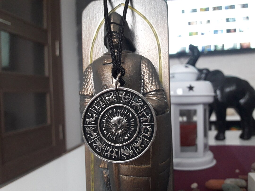 Celestial Zodiac Sun Face Talisman Necklace and Keychain,aztec Zodiac ...
