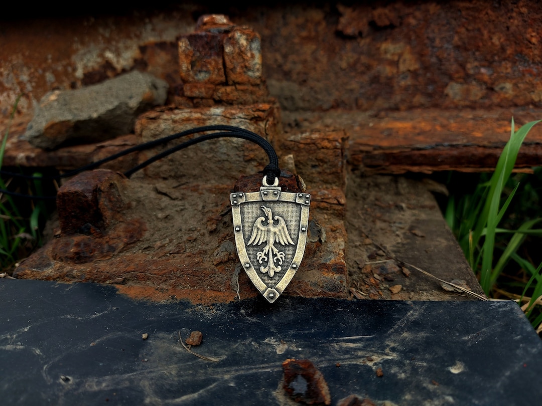 House of Mrnjavcevic Dynasty Eagle Coat of Arms on Shield Necklace ...
