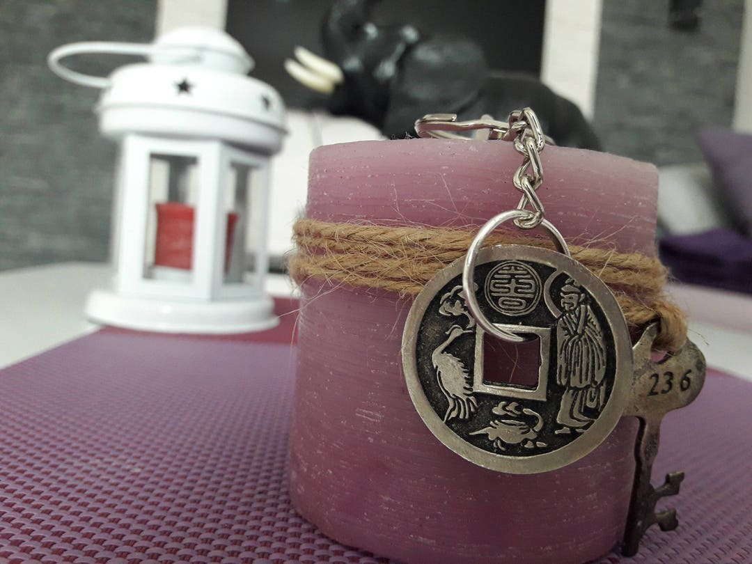 Lucky Chinese Zodiac Feng Shui Coin Necklace Keychain,luck Protection ...