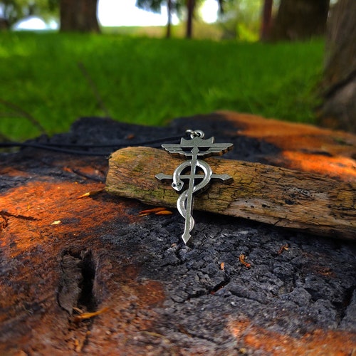 Nicolas Flamel Alchemy Symbol Pendantalchemy Caduceus - Etsy