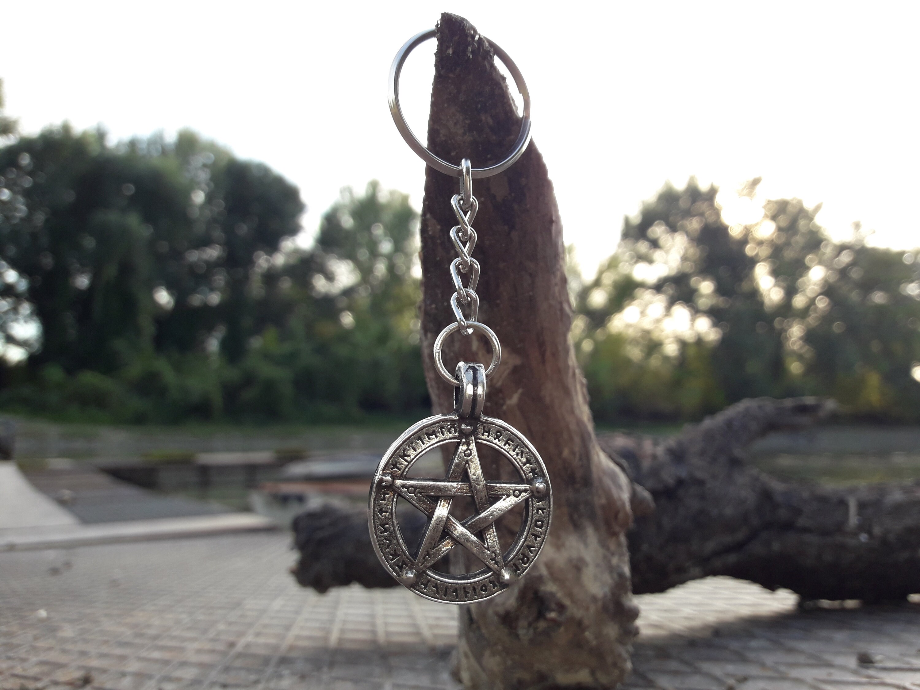 Pentagram Pentacle With Rune Letter Necklace and Keychain,pagan Wiccan ...