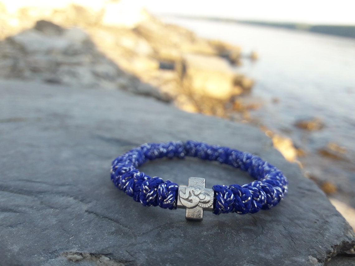 Brojanica Komboskini Two Colors Purple,violet and Silver Braid Cord ...
