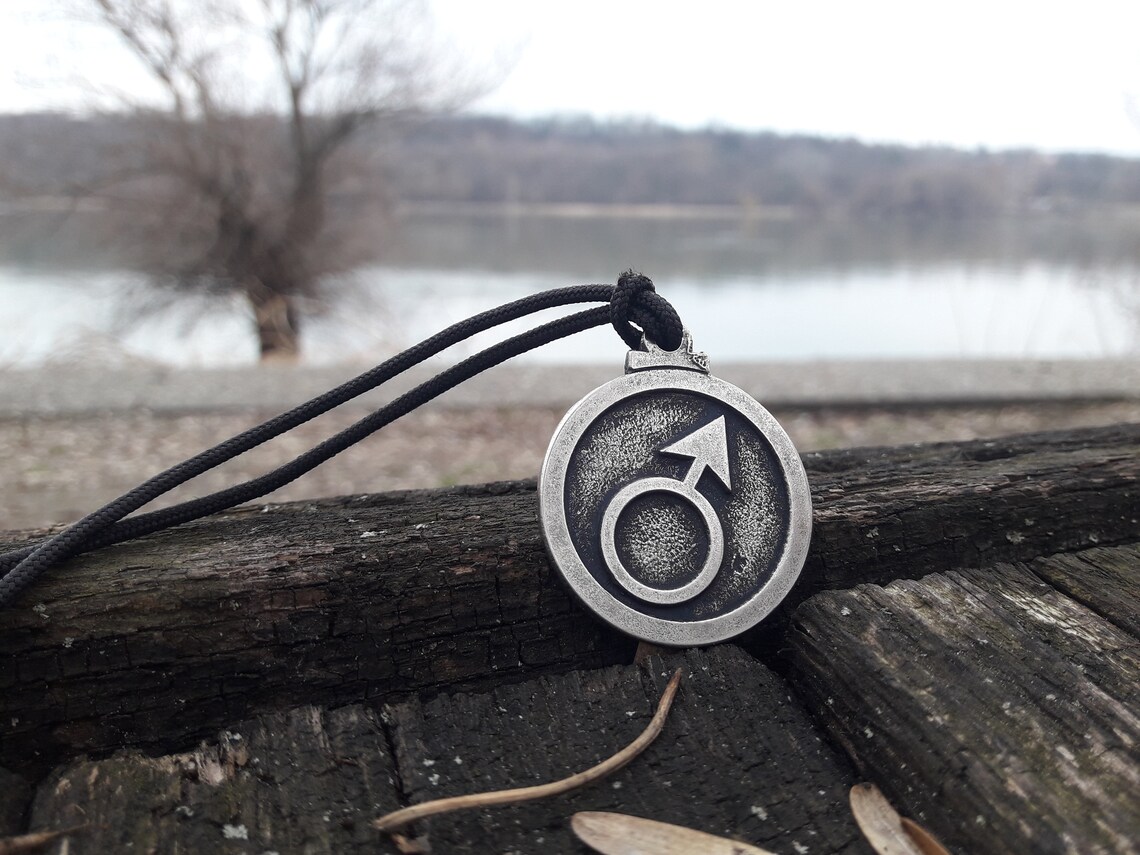 Mars Glyph Necklace God of War Zodiacastrological Symbol - Etsy UK