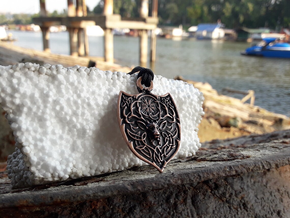 Vegvisir Norse Viking Deer Necklace Keychainscandinavian - Etsy