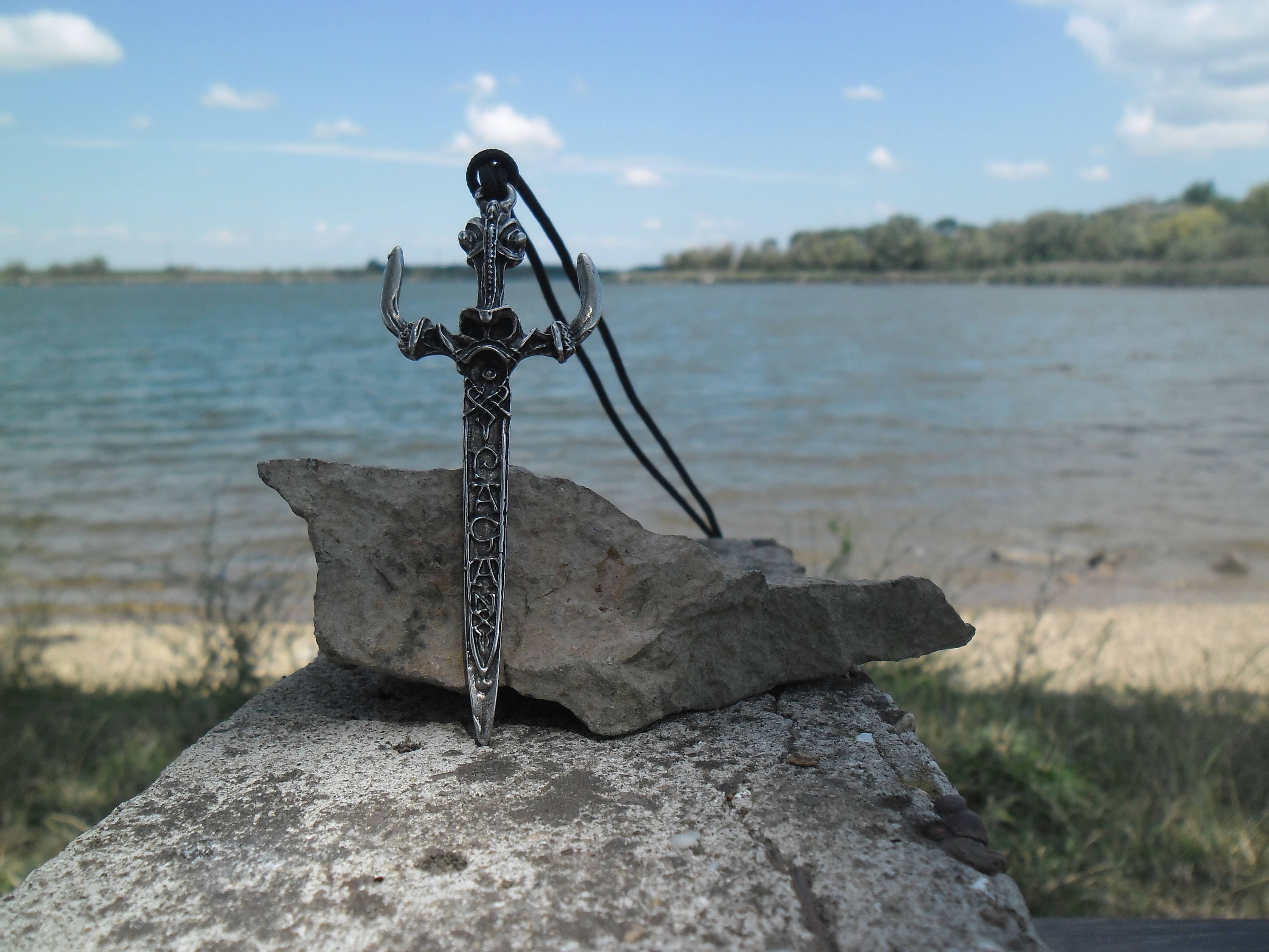 Pagan Sword Skull Necklace and Keychain,melee Horn Skull of Pagan ...