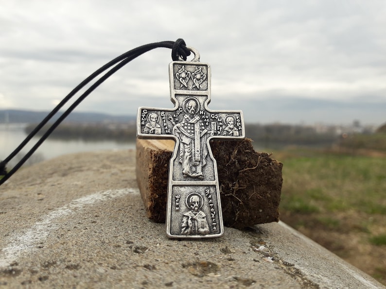 Big Orthodox Christian Saint Nicholas Cross Necklace or Car - Etsy