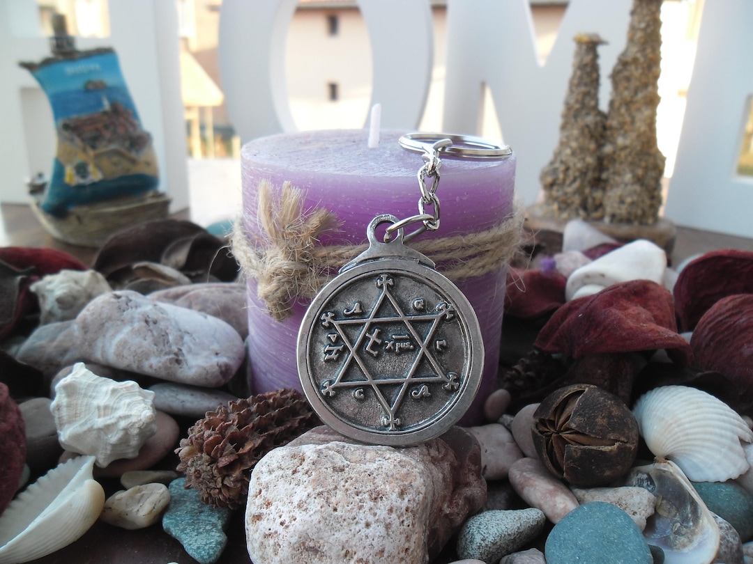 King Solomon Magic Hexagram Necklace Keychain,seal of Solomon David ...