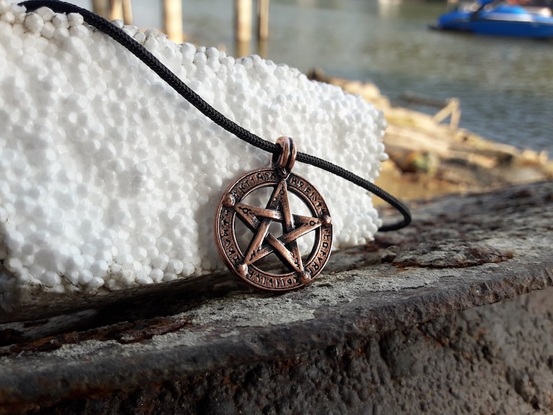 Pentagram Pentacle With Rune Letter Necklace and - Etsy