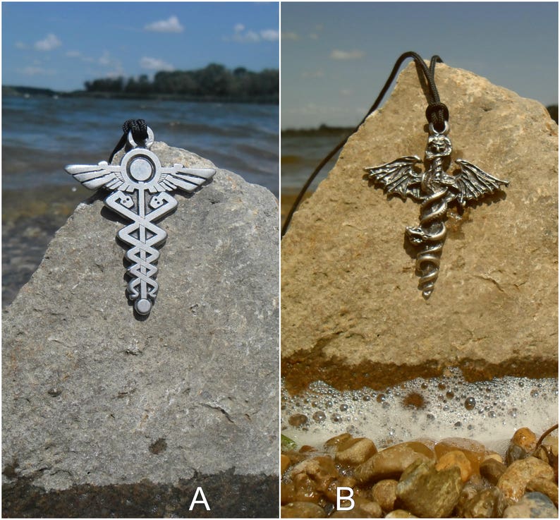 Hermes Caduceus Necklace keychainGreek symbol of medicine | Etsy