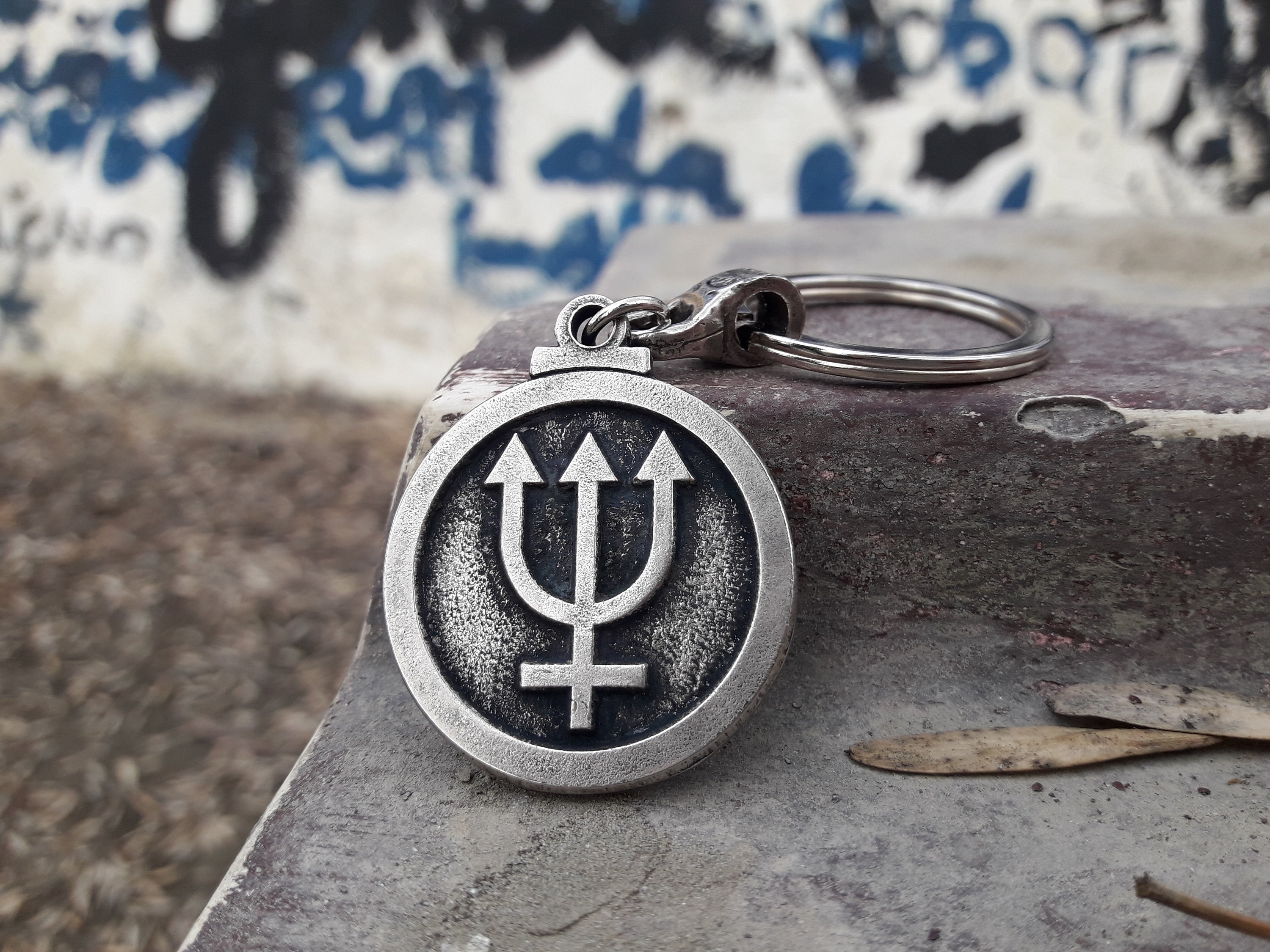 Neptune's Trident Glyph Astrological Symbol Necklace Keychain,astrology ...