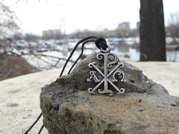 Christogram Jesus Christ Monogram Necklacechi Rho Monogram of | Etsy