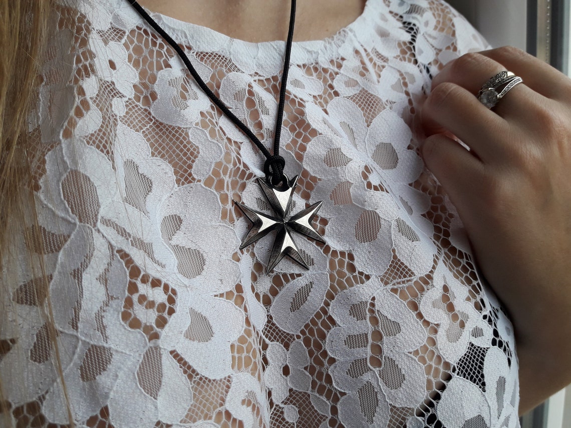Maltese Cross Necklace Pendant,malta Cross Jewelry,knights Hospitaller ...