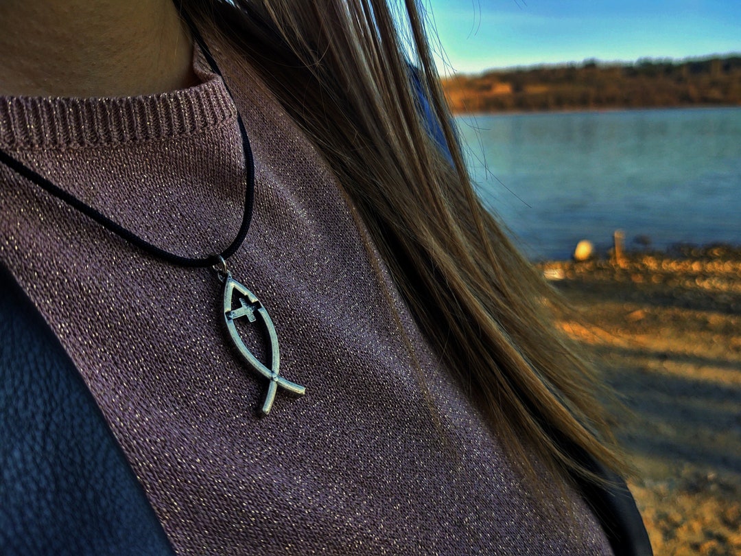 Ichthus Christian Symbol Necklace,ichthys Jesus Fish Necklace,ancient ...