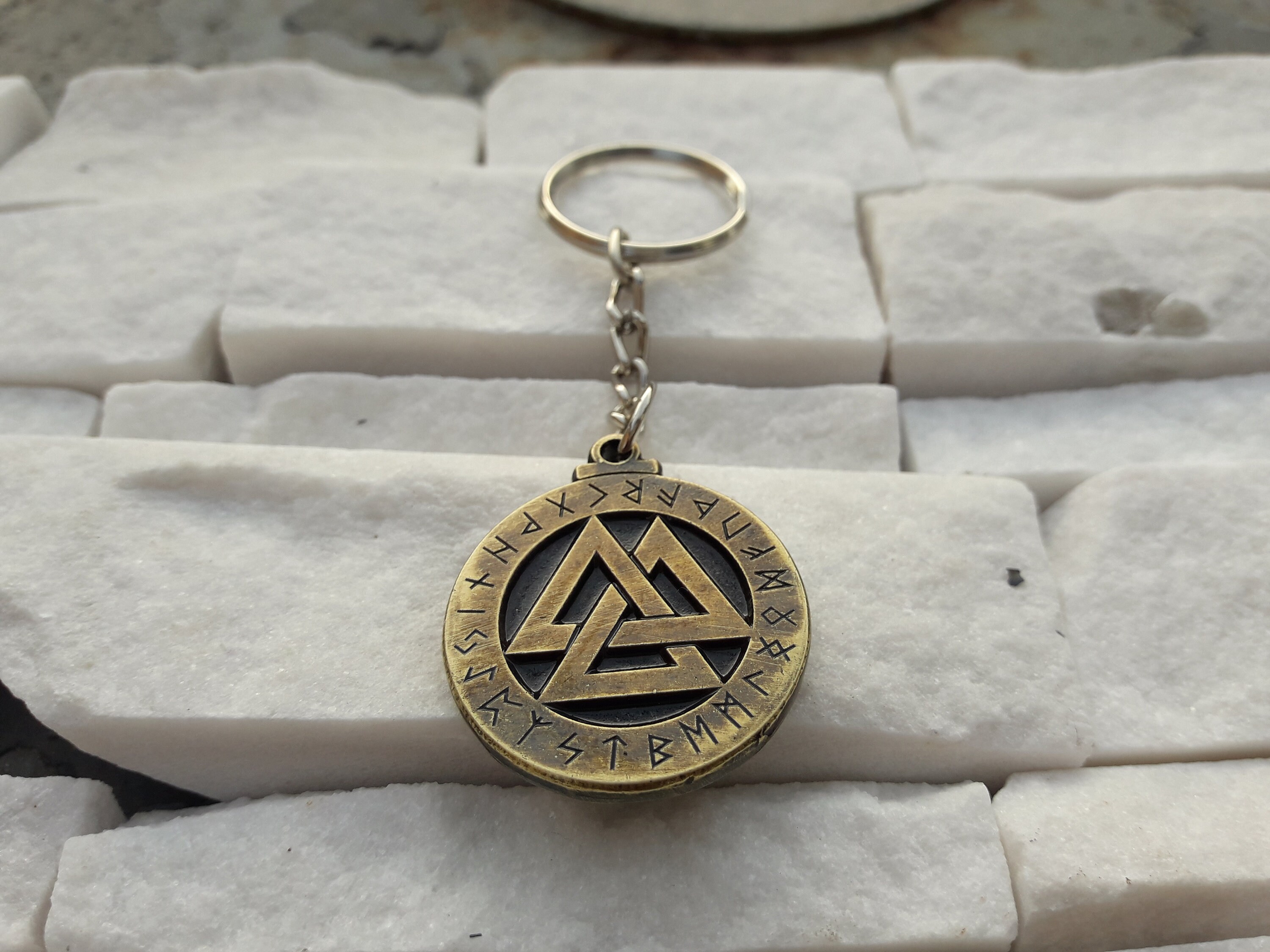 Valknut Pendant Viking Symbol Necklace,valknut Amulet With Runic ...