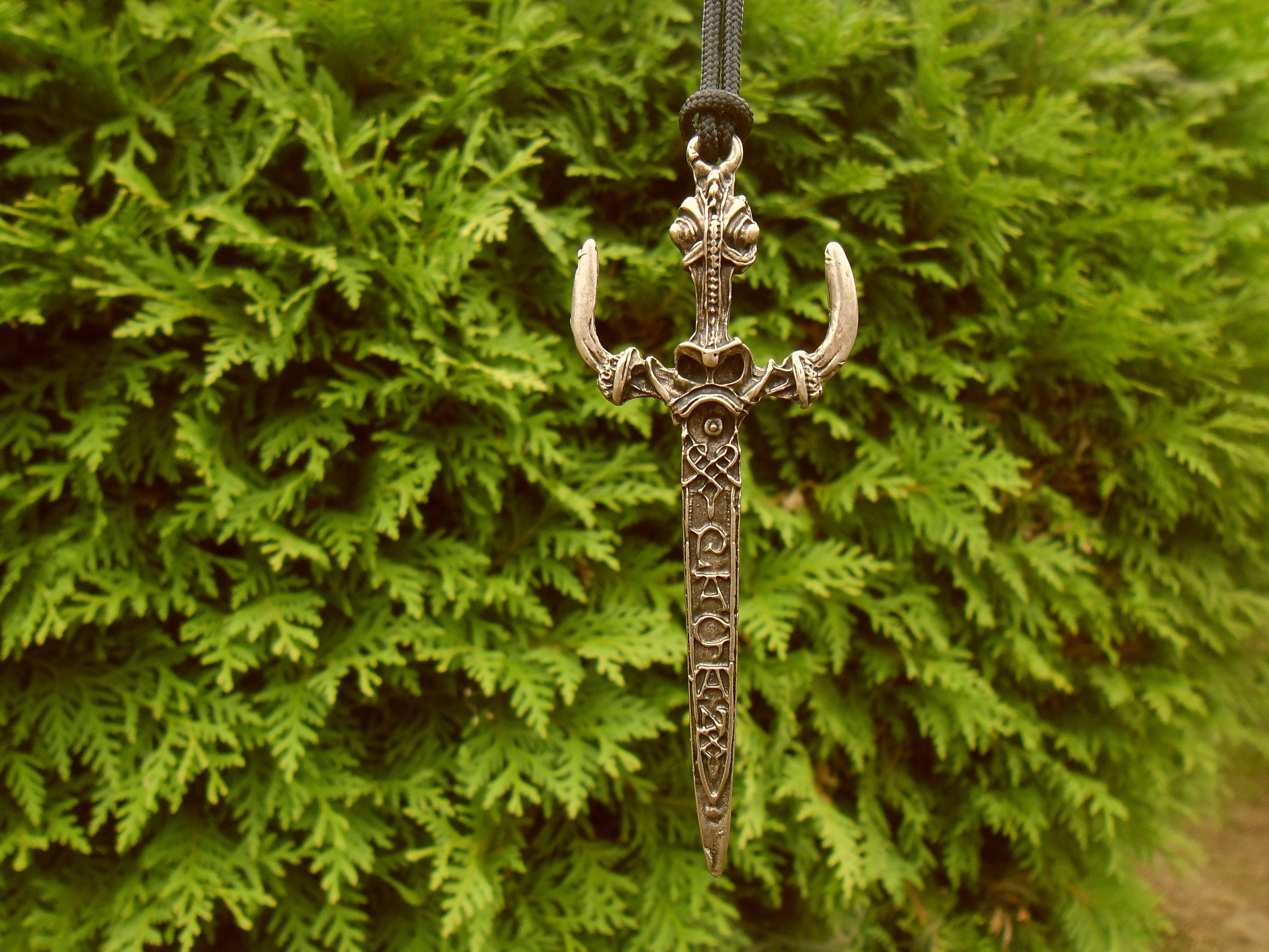 Pagan Sword Skull Necklace and Keychain,melee Horn Skull of Pagan ...