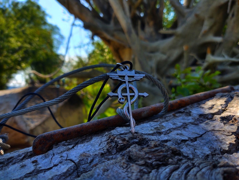 Nicolas Flamel Alchemy Symbol Pendant,alchemy Caduceus Necklace Jewelry ...