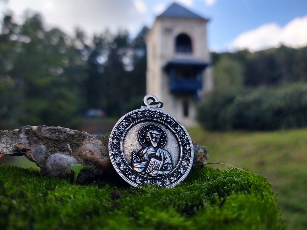 Saint Luke the Evangelist Pendant,st. Luke Icon Necklace,saint Luke the ...
