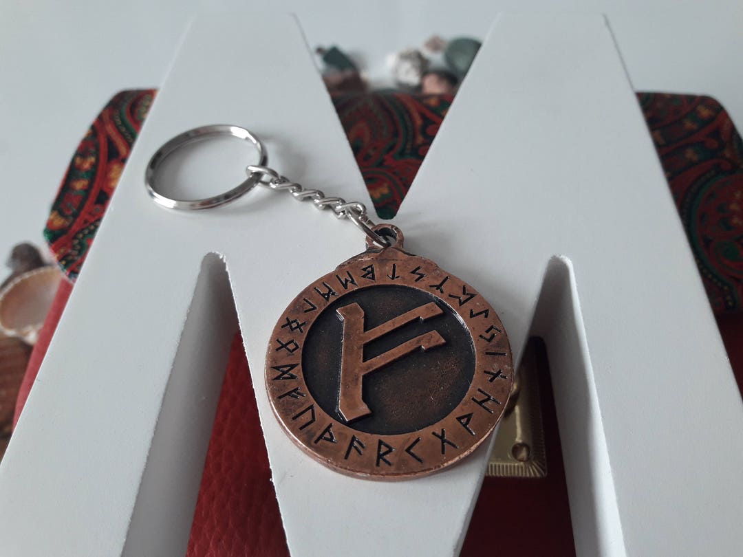 Fehu Viking Rune Letter Necklace,fehu Rune Letter Keychain,harmony ...