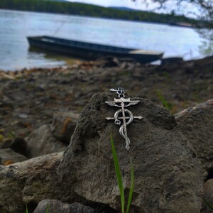 Nicolas Flamel Alchemy Symbol Pendant,alchemy Caduceus Necklace Jewelry ...