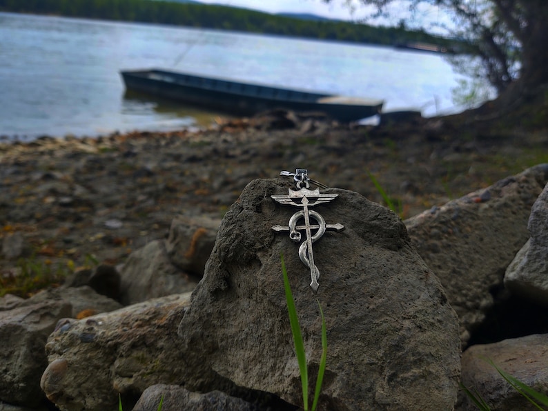 Nicolas Flamel Alchemy Symbol Pendant,alchemy Caduceus Necklace Jewelry ...