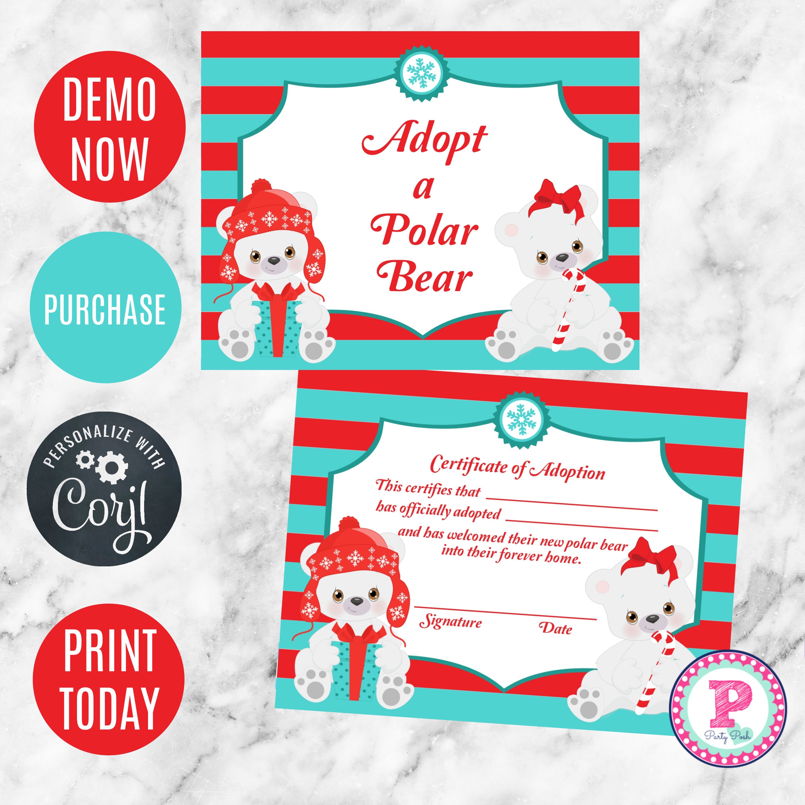 Party Favors Party Supplies TBPG1 PRINTABLE Woodland Adopt A Teddy Bear ...