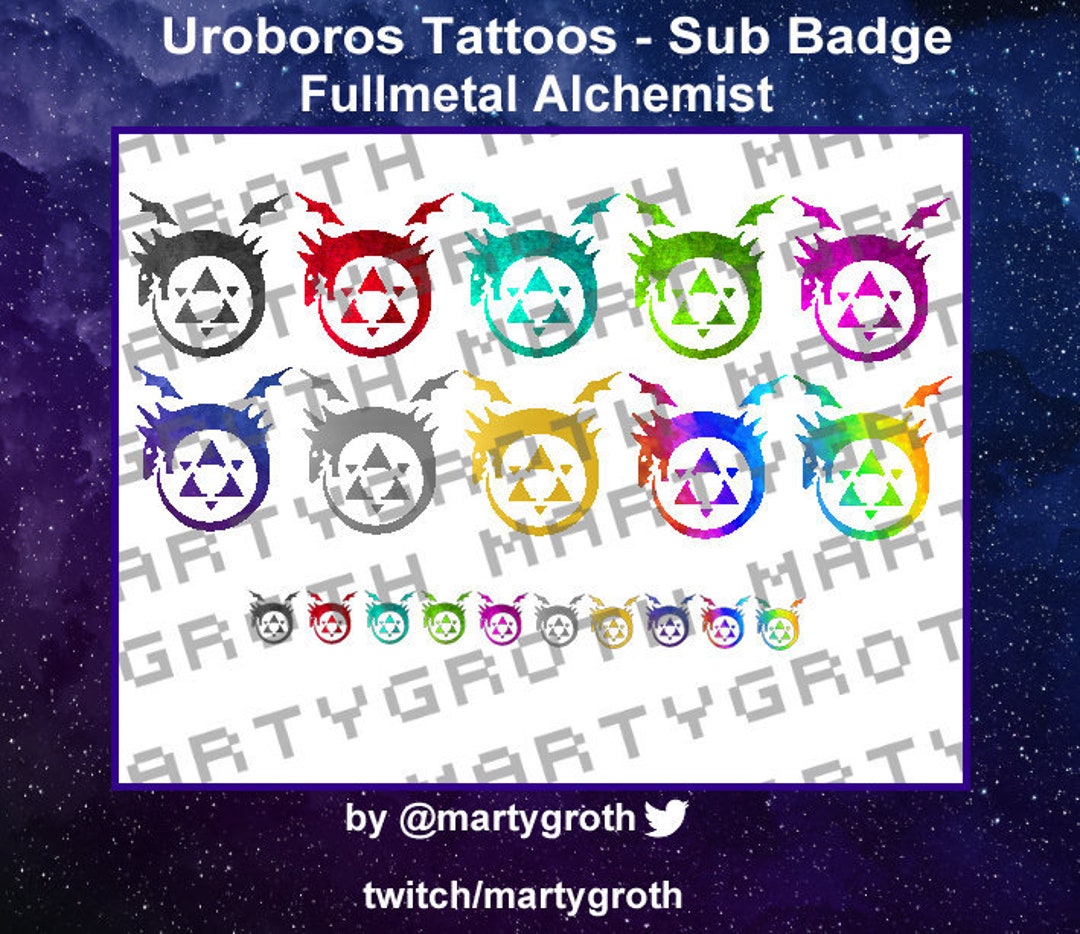 Uroboros Tattoo - Sub Badges / Bit Badges - Fullmetal Alchemist ...