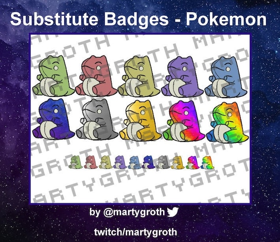 Substitute Pokemon Sub Badges / Bit Badges Twitch/youtube | Etsy
