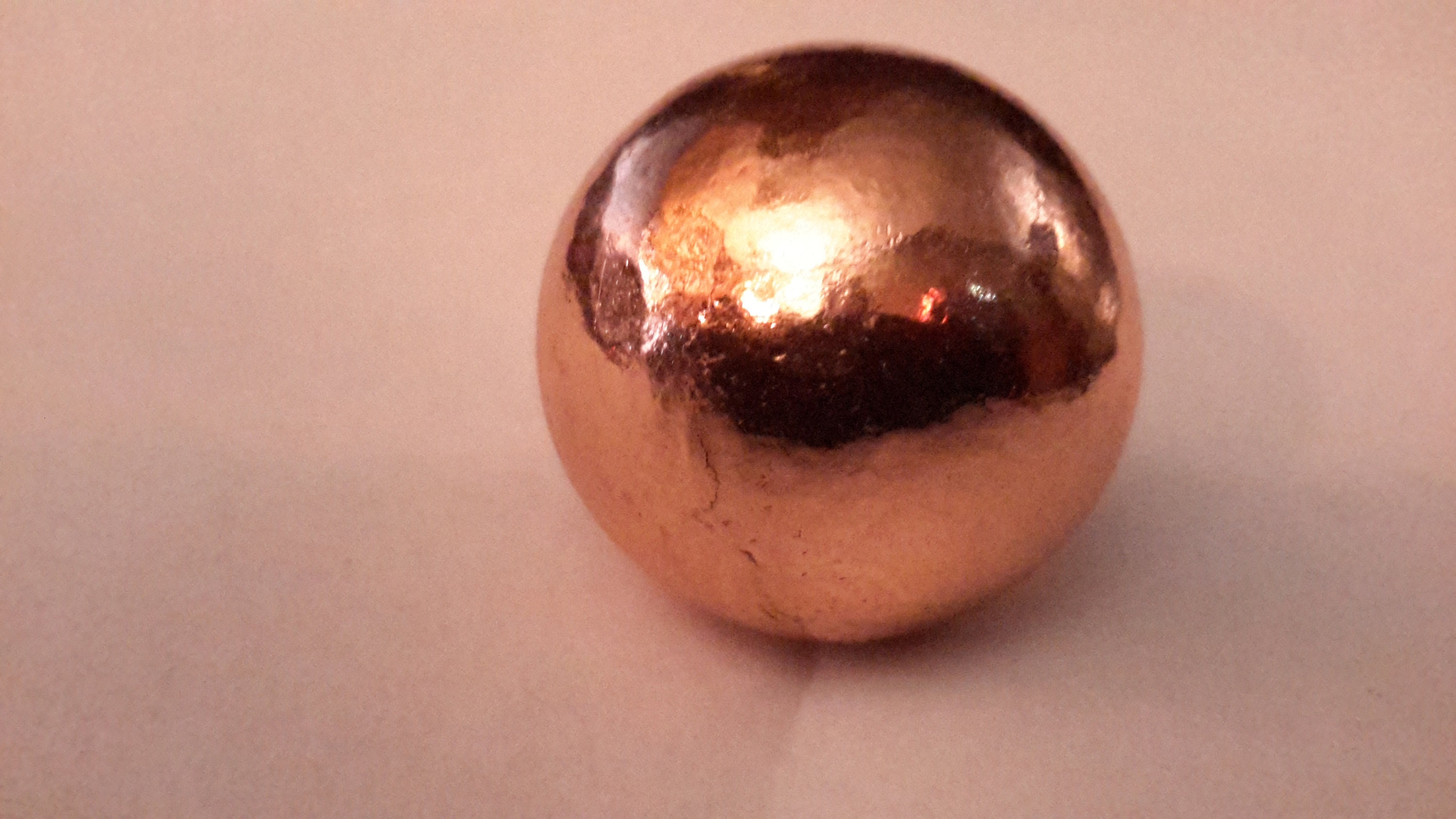 1 1/8" (28mm) Copper Sphere - Made From Michigan Native Copper - High ...