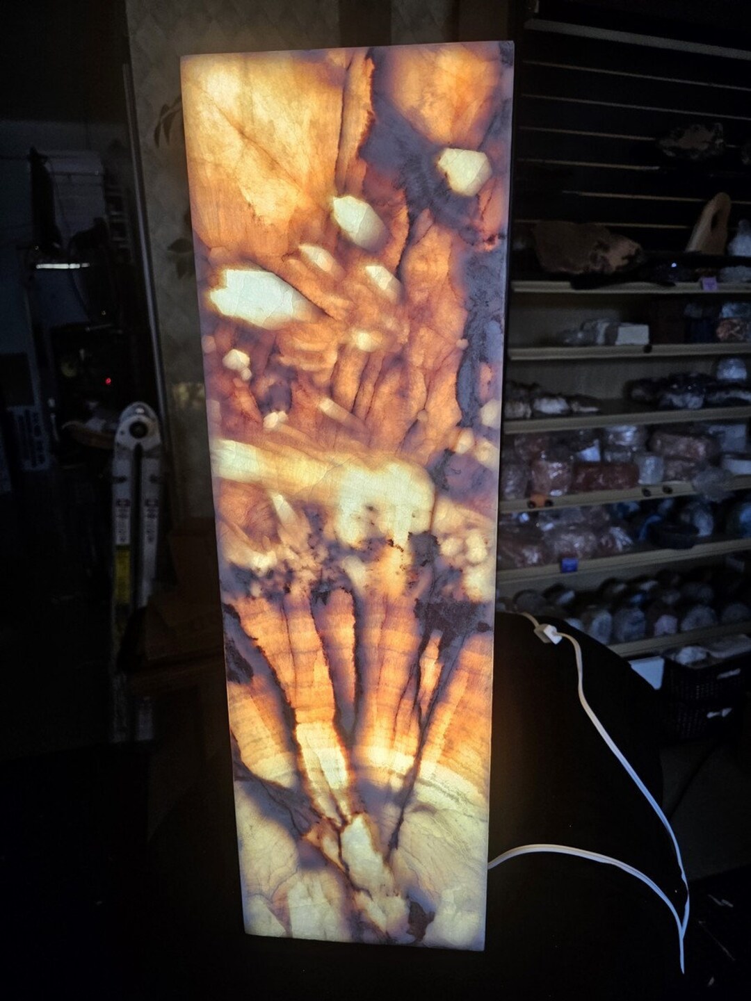 Beautiful Stone Onyx Table Lamp - 26" Tall - Rich Earthy Colors ...