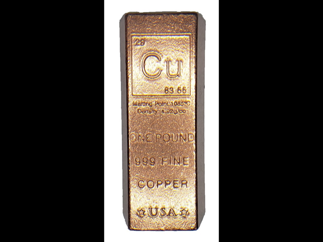 One Pound Solid Fine Copper Trapezoid Bar - Elemental Collection .999 ...