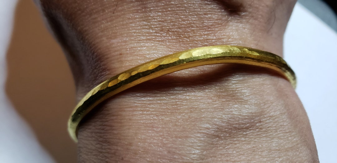 24K 99.99% - 1 Troy Ounce - Solid 24K Gold - .999 AU Gold Cuff Bracelet - Hammered Finish - Etsy